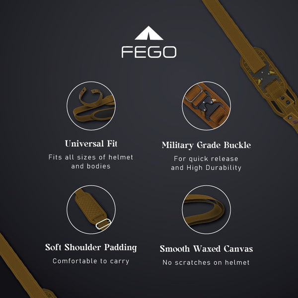 FEGO STRP Helmet Carrier Strap with Hand Gloves Holder – Fegoinnovations